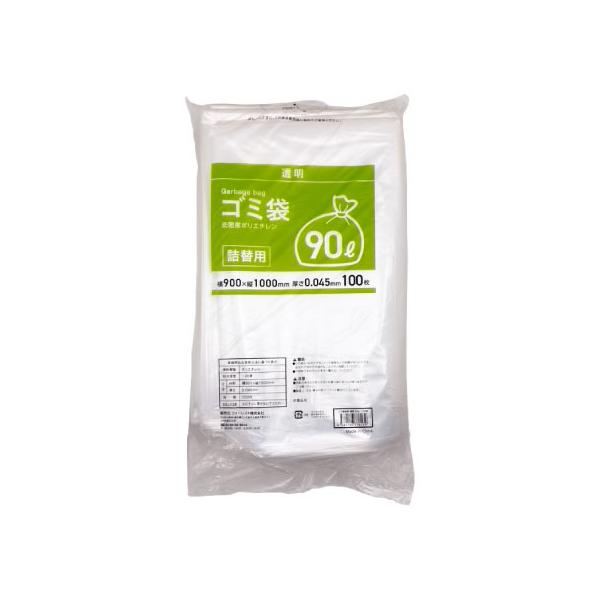 【仕様】●透明●サイズ：９０Ｌ　縦１０００×横９００×厚さ０．０４５ｍｍ●材質：低密度ポリエチレン●注文単位：１袋（１００枚）●詰替用　5offcp_04