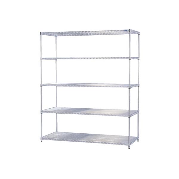 【商品説明】クギやネジを使わずに簡単に組み立てることができます。【仕様】●サイズ（約）：幅１５００×奥行６１０×高さ１７８５ｍｍ●耐荷重：全体約５００ｋｇ、棚板１枚当り約１００ｋｇ●ポール径：約２５ｍｍ●材質：棚板、ポール／スチール（クロー...