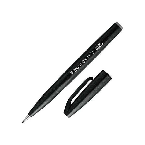 【商品説明】筆ペンと水性カラーペン、２つの特長を備えた商品です。あざやかな発色で、インクジェット用はがきにもきれいに書けます。【仕様】●インキ色：ブラック●筆記線幅：極細（０．５ｍｍ程度）〜太線（２ｍｍ程度）●水性染料インキ●注文単位：１本...