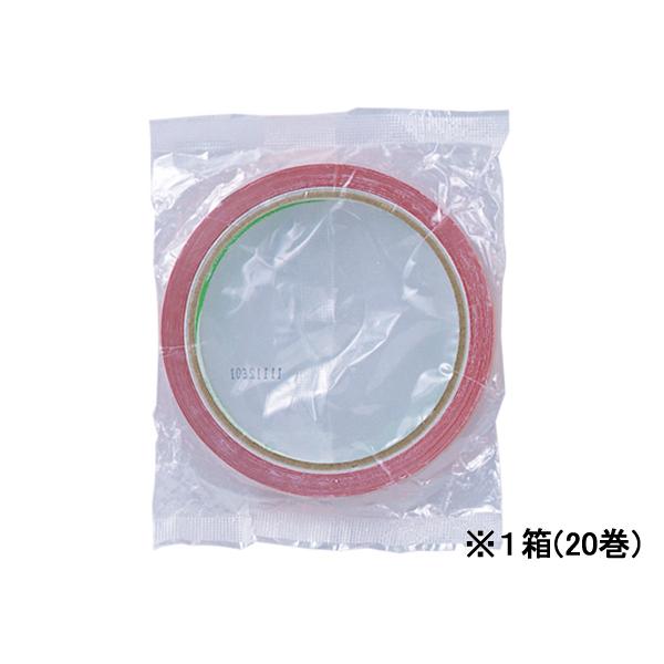 【商品説明】セロハンをベースにした色鮮やかなテープ。手切れ性があり開封も簡単です。【仕様】●テープ色：赤●サイズ：９ｍｍ×３５ｍ●材質：基材／セロハン、粘着剤／ゴム系●厚さ：０．０５２ｍｍ●注文単位：１箱（２０巻）