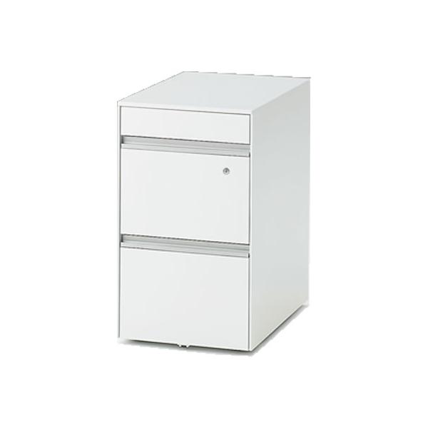 【仕様】●外寸法：幅４００×奥行５９３×高さ６８０ｍｍ●引出し内寸法：幅（上段）３２８（中・下段）３１８×奥行（上段）４３５（中・下段）５４３×高さ（上段）７２（中・下段）２６５ｍｍ●材質：本体・前板／スチール製　塗装仕上●ペントレイ付●仕...