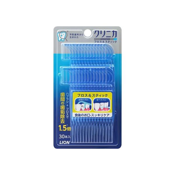 【商品説明】３連フロスとスティックで、歯と歯のスキ間や、歯と歯ぐきの間に挟まりやすい食べカスや歯垢（プラーク）を除去。奥歯の歯間にも届くロングハンドルのデンタルフロスです。【仕様】●注文単位：１個（３０本入）