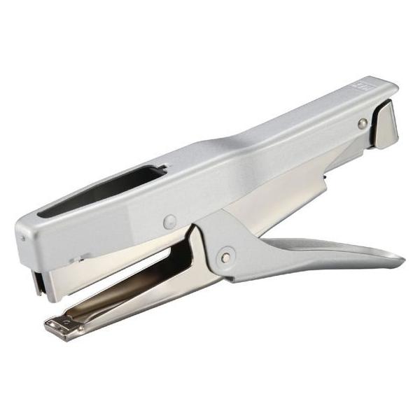 【商品説明】針足の長い消耗品にも対応しているため、布や段ボールなど厚みのあるものもしっかりととじられます。【仕様】●本体サイズ：９０×２８×１８８ｍｍ●質量：３６０ｇ●カラー：メタリックグレー●とじ枚数：（目安）クリーニング用タグ４枚、ブリ...