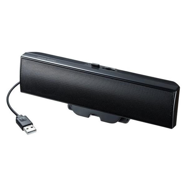 【商品説明】ＵＳＢケーブル１本で電源と音源を供給するＵＳＢスピーカーなのでパソコン周りをキレイに接続できます。　スタンド機能もあるクリップ構造になっており、ノートパソコンの画面上部に挟んで固定したり、モニター下の空いたスペースに設置したりな...