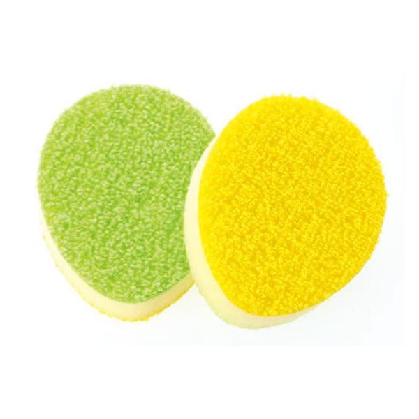 【商品説明】急須や湯のみ茶碗が洗いやすい、コンパクトサイズの2個セットです。使い分けができる二面タイプで、イエローの面はやわらかいアクリルパイルです。アクリルタワシにありがちなキシキシ感がありません。【仕様】●サイズ：約95×70×15mm...