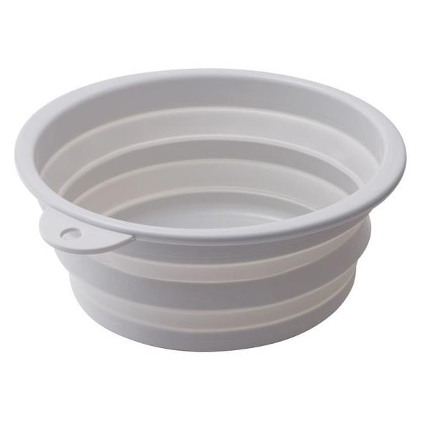 【商品説明】折りたたんでコンパクトに収納できる、やわらか素材のソフトタブ。吊り下げ穴付きなので、引っ掛け収納も可能。つけ置き洗いに。清掃用品として。足湯に。アウトドアやキャンプに。防災用品として。幅広い用途で使えます。【仕様】●カラー：グレ...