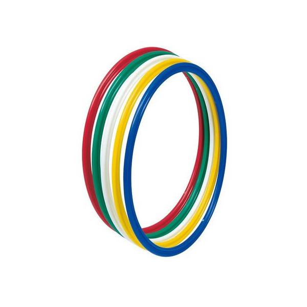 【商品説明】フラットフープは通常の体操リングと違い、厚みが少なく、かつ樹脂成形品のため踏んでも割れにくい、つぎ目が無いために使用感に優れる、といった特徴を持っています。【仕様】●素材：ポリプロピレン　●サイズ：外径４０ｃｍ、内径３６ｃｍ、厚...