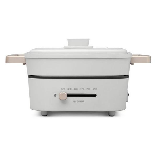 【商品説明】プレートが３枚（深なべ・平面プレート・たこ焼きプレート）付き。　プレートによって、煮る・炊く・焼く・たこ焼きなどできて１台で何役もできる優れものです。　シンプルで柔らかいデザインにこだわりました。　優しい色合いで食卓にもなじみま...