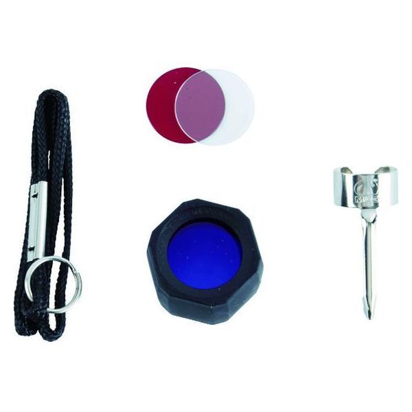 【仕様】●型番：AM2A016　●品名：レンズキット　●適合本体：SP2P、SP22、SP＋P　●保持具：ポケットクリップ　●レッド、ブルー、クリアのレンズ各1、ストラップ、転がり防止ソケット、保持具