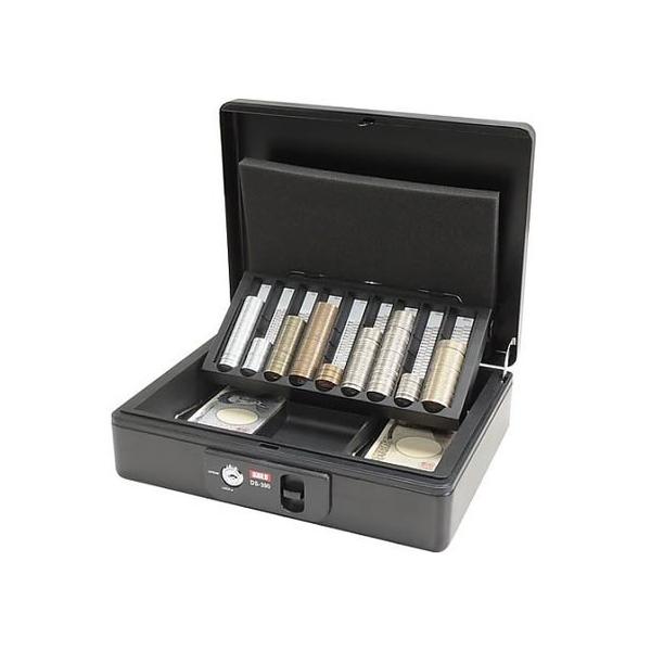 【商品説明】●収納力抜群で大型サイズの独立式コイントレーを内蔵！収納力抜群で簡易レジとして使用できる大型金庫【仕様】●サイズ：Ｂ５スリム●カラー：ブラック●内寸法：幅２７０×奥行２０５×高さ６０ｍｍ（有効内寸）高さ１０ｍｍ●材質：スチール・...