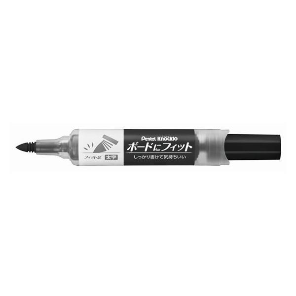 【仕様】太い文字も細い文字も線幅が自由自在！濃いインキで筆跡クッキリ。カスレたら、ノックでペン先にインキを送ってリフレッシュ！　●ホワイトボードマーカー●インク色：黒●ソフト丸芯・中〜太字●線幅：３〜６．５ｍｍ●長さ：１２５ｍｍ●プッシュリ...