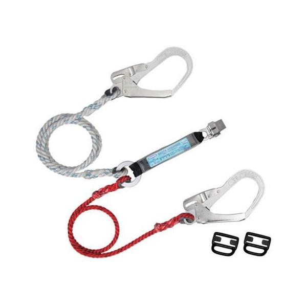 【商品説明】●墜落制止用器具です。フルハーネス用ランヤードです。第1種ショックアブソーバー付でランヤードを腰より高い位置に取り付けます。●装備体重100kg以下の方用です。●オーソドックスなナイロンロープ三つ打ちです。●軽量型です。●大口径...