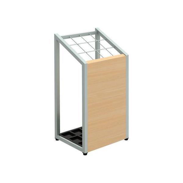 【商品説明】スッキリとしたデザインで、オフィスやロビー・待合室などに丁度良い。　傘立てをおしゃれに仕上げるため前板部分を木目調に塗装しています。　鉄製で長く使える頑丈設計・薄型の傘受けにより、水やゴミが溜まっても重くなく、掃除もラクラク。【...