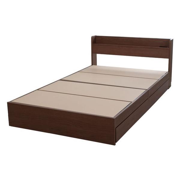 【商品説明】シンプルなデザインでも実用的な多機能をしっかり備えたベッドフレームです。　２杯の引き出しでたっぷりと収納でき、デッドスペースになりがちなベッド下を有効活用できます。　棚部分にはコンセントが付いており、枕元でのスマホやタブレットの...