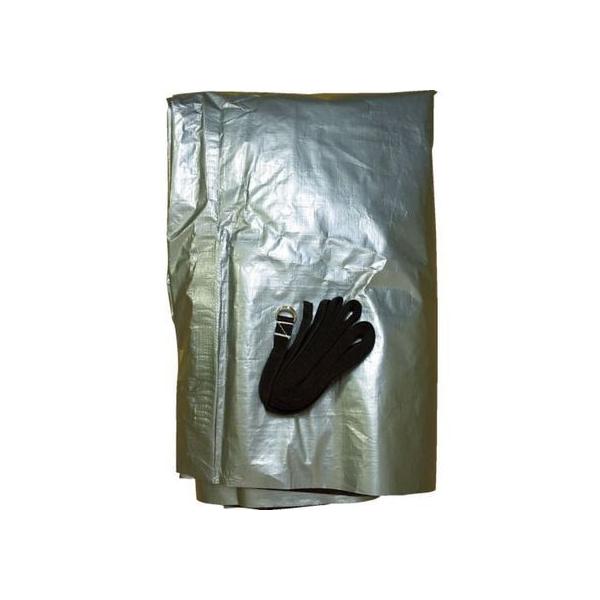 【商品説明】●耐候性が高いUV剤配合の生地を使用（表面：シルバー、裏面：ブラック）しており、屋外での一時保管などで性能を発揮します。●カバー袖部にベルトがあり、積載物をしっかり押さえ袖のバタつきを防止します。●本体は、ミシン目のない溶着加工...