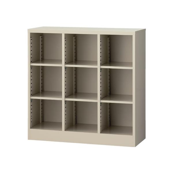 【仕様】●外寸法：幅９００×奥行３５０×高さ９００ｍｍ●有効内寸法：幅２７７（右列２６６）×奥行３４７×高さ７８０ｍｍ●棚板寸法：幅２８６×奥行３３２×厚さ１６ｍｍ●材質：本体／スチール製、粉体塗装●質量：２０ｋｇ●等分布耐荷重：棚板１枚あ...