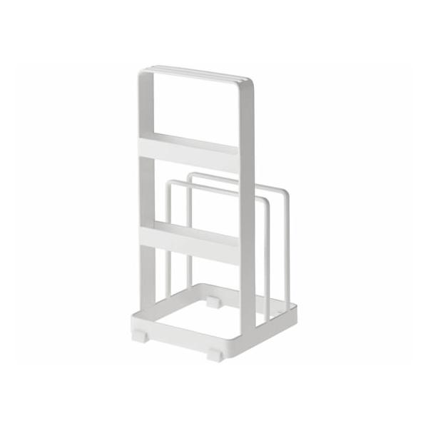 【仕様】接する面が少ないので乾きやすくクリーン。　●色：ホワイト●サイズ：約幅１０×奥行１０×高さ２１．５ｃｍ●重量：約３９０ｇ●材質：本体／スチール（ユニクロメッキ＋粉体塗装）●付属品：クッション×４●対応サイズ：まな板／厚み約２．５ｃｍ...