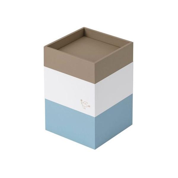 【商品説明】・組み合わせて使いながら、収納を楽しめる卓上収納用品。同シリーズの製品を重ねて使うこともできます。【仕様】●色：ブルー●サイズ：（本体）幅９０×奥行き９０×高さ１２８ｍｍ、（トレー内寸）約幅８４×奥行き８４×高さ１５ｍｍ、（ボッ...