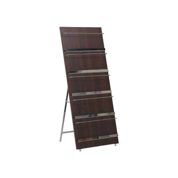 【商品説明】アジャスター取り付けのみで、他は組立て要らず。使わないときは、折畳み収納可能です。【仕様】●５段●カラー：ブラウン●サイズ：幅５８０×奥行５００×高さ１４００ｍｍ、折畳み時／幅５８０×奥行１２０×高さ１４３５ｍｍ●板厚：１８ｍｍ...