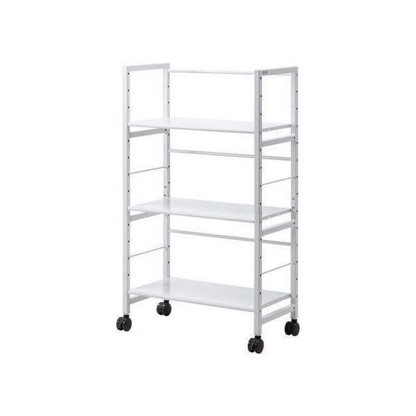 【商品説明】耐荷重１００ｋｇの高耐荷重ワゴンです。　使用環境に合わせて棚板を水平・傾斜の２段階の設定ができます。　傾斜棚にすればＡ４ファイルなどの出し入れがしやすくなります。　水平の場合は収納物に合わせて棚位置を変更できます。　ちょっとした...