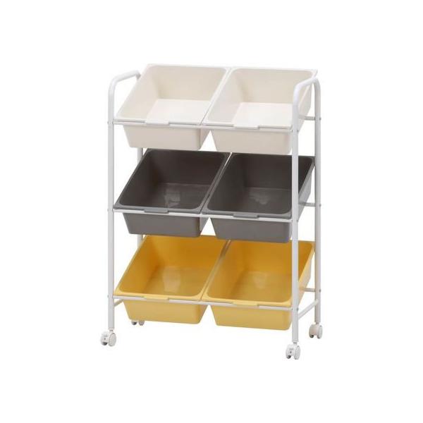 【仕様】●サイズ：Ｗ６１０×Ｄ３６０×Ｈ８６０ｍｍ／重量：３．４ｋｇ　●耐荷重（全体）：１０ｋｇ　●耐荷重（収納）：２ｋｇ／１つ当たり　●構造部材：金属（鋼）　●表面加工：エポキシ樹脂塗装　●構造部材（バスケット）：ポリプロピレン