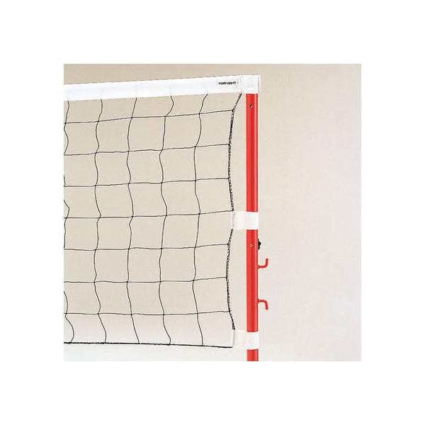 【商品説明】ソフトバレーボール用ネット。支柱にかぶせる、ゴムベルト取付タイプ。【仕様】●素材・材質：ポリエチレン有結節、白帯／ターポリン　●仕様：４４０Ｔ／１８本、網目１０ｃｍ、ゴムベルト取付タイプ、バレーネットを安全にお使いいただくために...