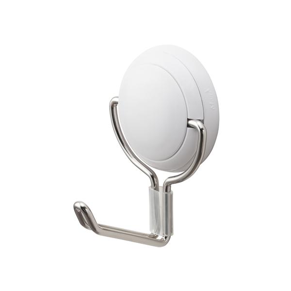 【仕様】強いけれど、壁面を傷つけない。　耐荷重約１２ｋｇの高耐荷重タイプ！重量のあるカバン等もしっかり保持。　幅のある物も掛けられるロングフック仕様。　フック部３６０°回転式で天吊りも可能。　●色：白●サイズ：幅５８×奥行５０×高さ８７ｍｍ...