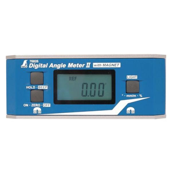 【商品説明】●角度・勾配・立ち上がりの高さを表示します。●水平・垂直を音で知らせます。●どんな角度でも基準点（00．0°）に設定可能です。【仕様】●型番：76826　●長さ（mm）：151　●高さ（mm）：60　●厚さ（mm）：31　●最小...