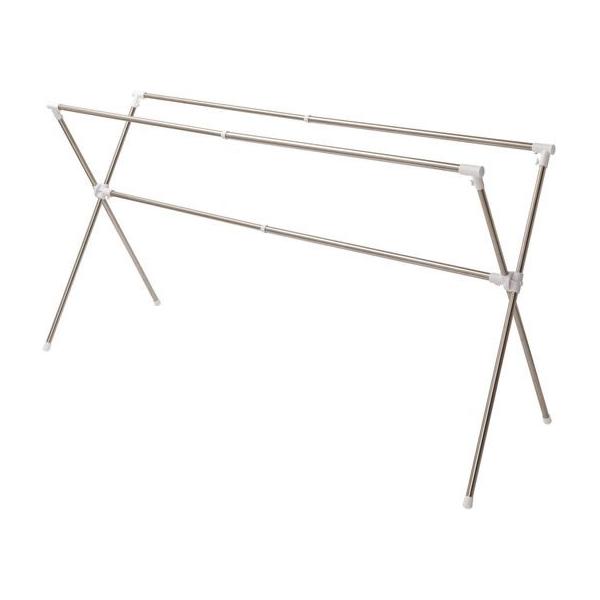 【商品説明】ふとんや洗濯物をたくさん干せる物干しスタンド。　ふとんを干しやすい高さ。　室内での洗濯物干しに。　折りたたみ式でワンタッチでスリムに収納できます。【仕様】●サイズ：使用時／約幅１３４０〜２３００×奥行７６０×高さ７６０ｍｍ、収納...