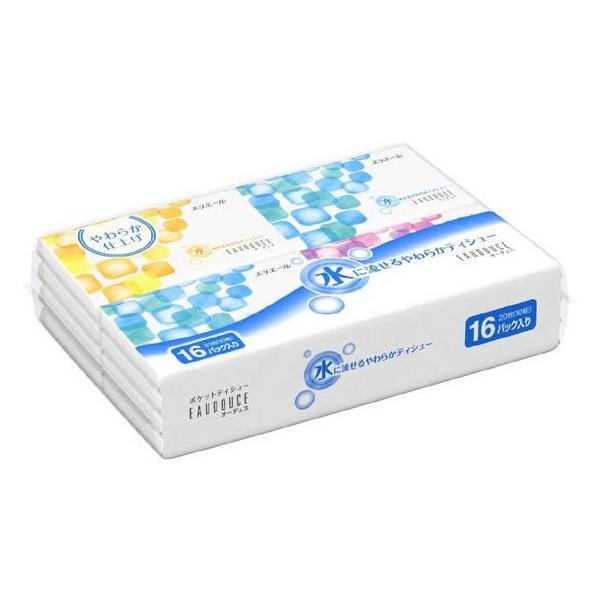 【商品説明】お出かけに便利なポケットタイプ。　トイレに流せる水解性のティシュー。【仕様】●材質：パルプ１００％●注文単位：１パック（１０組×１６個）