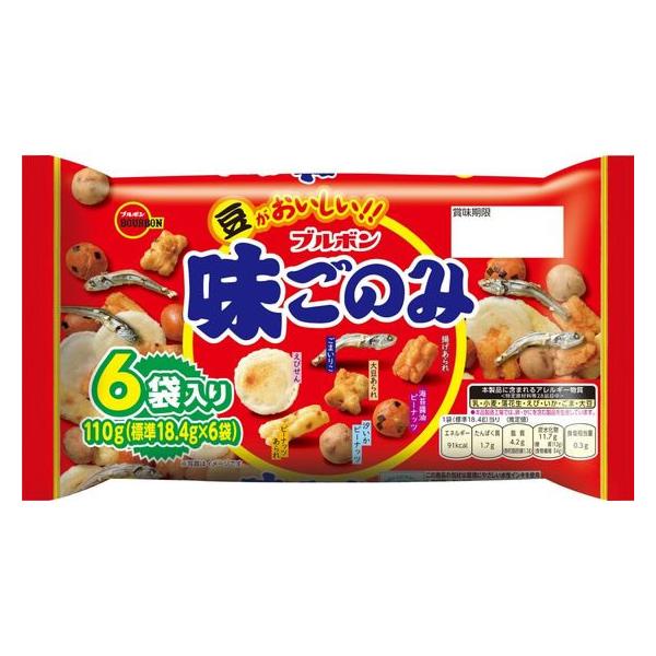 【商品説明】おやつ・おつまみとして老若男女問わずお楽しみいただくために、米菓・豆菓子・小魚などをミックスしました。【仕様】●内容量：１１０ｇ●注文単位：１パック（６袋）