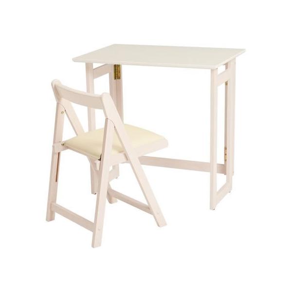 【商品説明】折りたたみ式なので収納や持ち運びに便利なデスク＆チェアセット。【仕様】●サイズ：デスク：（約）幅７０×奥行４５×高さ６９．５ｃｍ　チェア：（約）幅４１×奥行４２×高さ６４×座面高４０ｃｍ●折りたたみ式●アジャスター付き（デスク）...