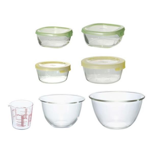 【仕様】●サイズ：保存容器丸３００／幅１１３×奥行１１１×高さ５２ｍｍ×１個（容量：３００ｍｌ）、保存容器丸６００／幅１４１×奥行１３７×高さ６５ｍｍ×１個（容量：６００ｍｌ）、保存容器角２５０／幅１１１×奥行１０７×高さ４７×１個（容量：...