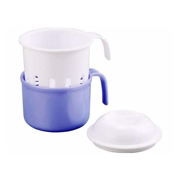 【仕様】取り出しやすい中子付き。洗浄剤も使えます。蓋付きで安心。持ちやすいハンドル形状。●色：本体／パールバイオレット、フタ・中子／ホワイト●容量：３００ｍｌ●サイズ：９３φ×１０８×９５ｍｍ●材質：ポリプロピレン●日本製