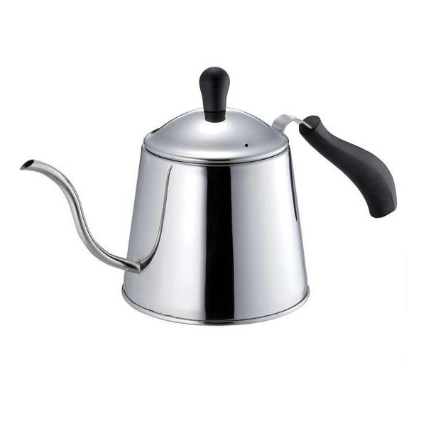 【商品説明】●ステンレス製のドリップポットです。　●細めの注ぎ口で適量のお湯を静かに注げます。　●ガス火はもちろん、ＩＨクッキングヒーターやハロゲンヒーターなどオール熱源に対応しています。【仕様】【ご注意】　・お使いの加熱器具の取扱説明書を...