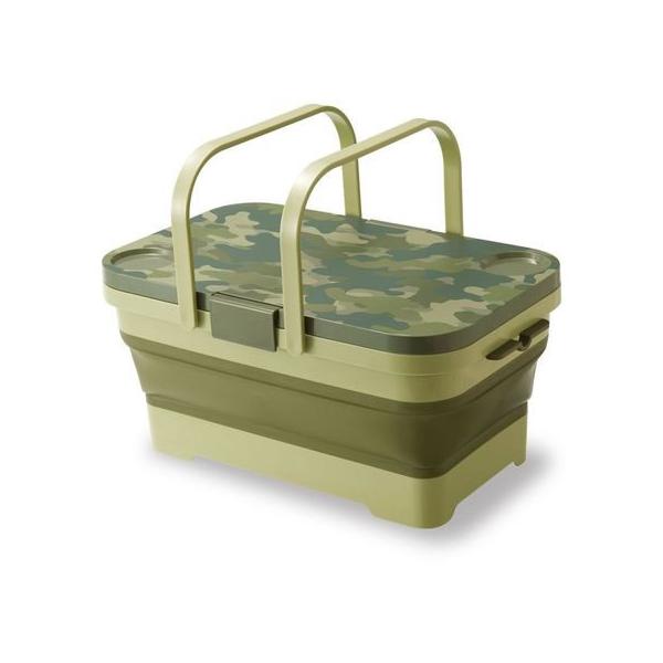 【商品説明】バスケット部分には水を溜められるから、飲み物を冷やしたり、洗い物などに便利。水抜き栓付きだから排水もカンタン。フタ部分は取り外してミニテーブルにできます。使わない時はたたんでコンパクトに収納できます。持ち運びに便利な持ち手付きで...