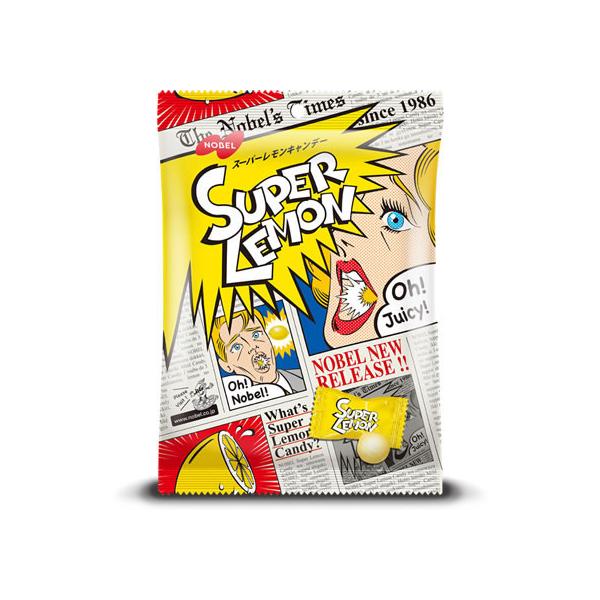【商品説明】超すっぱい刺激的なおいしさが変わらぬ人気の「スーパーレモン」酸味が効いたパウダーの後は、あま〜いレモン味からまたまた酸っぱいレモン味へと、３つの変化が楽しめるキャンデーです。【仕様】●注文単位：１袋（８０ｇ）