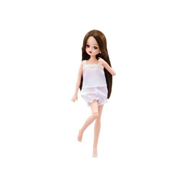 【商品説明】「フォトジェニックリカシリーズ」のエントリードールです。　ダークブラウンのワンレンロングヘアにキャットラインメイクが魅力的な、ホワイトのルームウェアスタイルのリカちゃんです。　ネオリカボディは肩、股関節、膝、手首、足首を動かすこ...