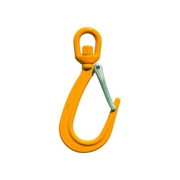 【商品説明】●ワイヤーやチェーンのねじれを取ることができるので、吊り荷の回転を防げます。●口の開きが大きいので径の太いものなどをかけるのに便利です。●鍛造性の丈夫なラッチ付きです。【仕様】●型番：YF1.5　●基本使用荷重（t）：1．5　●...