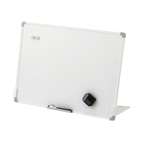 【仕様】裏面マグネットで黒板につく　スタンド、トレー、吊り下げひもはタテにもヨコにもセット可能　２５ｍｍ方眼で、きれいに書けてまっすぐ貼れるから見やすい　スタンドは取り外せて取り付け位置で角度が変えられる　●Ｌサイズ●枠色：ホワイト●サイズ...