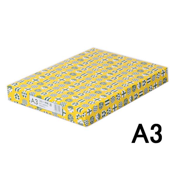 【仕様】●サイズ：Ａ３●坪量：約６８ｇ／m2（四六判換算：約５８．５ｋｇ）●紙厚：約９４μｍ（約０．０９４ｍｍ）●ＩＳＯ白色度：９３％●上質紙●ＥＣＦ漂白パルプ使用●注文単位：１冊（５００枚）　5offcp_04
