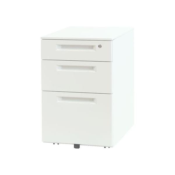 【仕様】●カラー：ホワイト●外寸：幅３９５×奥行５５０×高さ６１６ｍｍ●引き出し内寸：上段／幅３１８×奥行４２０×高さ９７ｍｍ、中段／幅３１８×奥行４２０×高さ１５７ｍｍ、下段／幅３１８×奥行４８６×高さ２５６ｍｍ●重量：２２ｋｇ●材質：本...