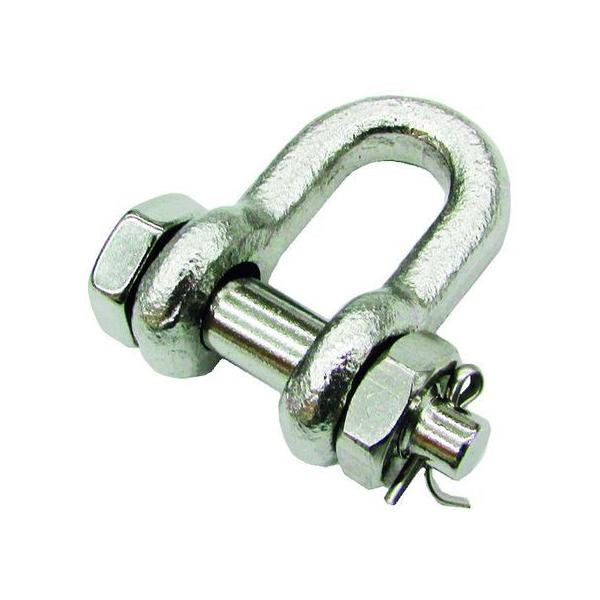 【商品説明】●チェーン・ワイヤ・ロープ等の連結や、端末の金具のジョイントに。特に、振動が多いなどで通常のシャックルではピンが緩む可能性のある場所に。●枠の太さよりピンの太さの方が太いシャックルです。●ワリピン止めなので、振動でピンが緩む危険...