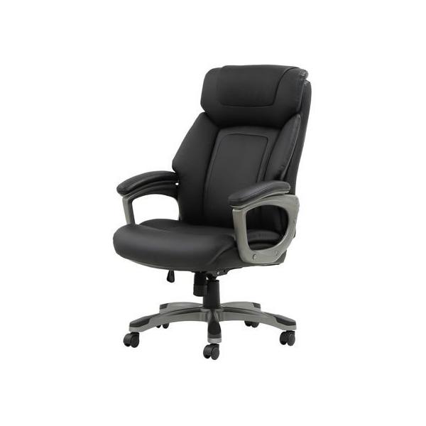 【仕様】●カラー：ブラック●サイズ：外寸：幅６７０×奥行７５０×高さ１１００〜１１５０　ｍｍ座面高：４５０〜５００ｍｍ●重量：１６．６ｋｇ●仕様：生地：ＰＵレザー（合成皮革）、クッション材：ウレタンフォーム、背・座：合板、肘：ポリプロピレン...