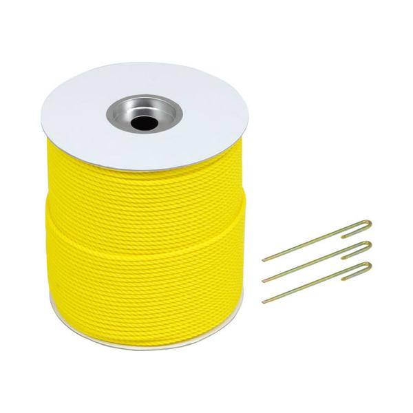 【商品説明】運動会等のグランド設営に役立つグランドロープと杭のセット。【仕様】●素材・材質：ポリエチレン　●サイズ：６ｍｍ×３００ｍ　●原産国：日本　●付属品：杭１００本（Ｇ−１５８７）