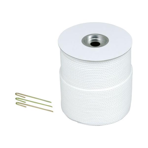 【商品説明】運動会等のグランド設営に役立つグランドロープと杭のセット。【仕様】●素材・材質：ポリエチレン　●サイズ：６ｍｍ×３００ｍ　●原産国：日本　●付属品：杭１００本（Ｂ−５９４７）