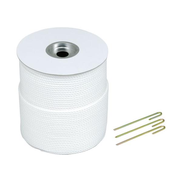 【商品説明】運動会等のグランド設営に役立つグランドロープと杭のセット。【仕様】●素材・材質：ポリエチレン　●サイズ：６ｍｍ×３００ｍ　●原産国：日本　●付属品：杭１００本（Ｇ−１５８７）