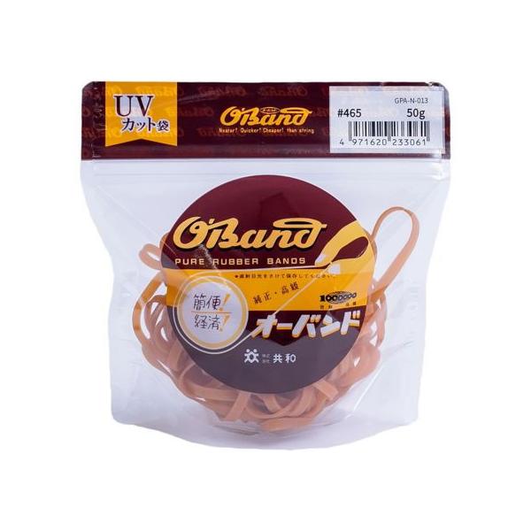 【仕様】●番手：＃４６５●色：アメ色●容量：５０ｇ●折径（内径）：１８０ｍｍ（１１４．５ｍｍ）●材質：天然ゴム●推奨結束範囲：７１０〜７９０ｍｍ●切幅：４．５ｍｍ●厚み：１．１ｍｍ●入数：約２８本●注文単位：１袋　※内容量の本数は、平均値か...