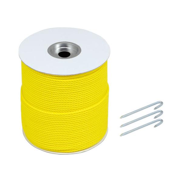 【商品説明】運動会等のグランド設営に役立つグランドロープと杭のセット。【仕様】●素材・材質：ポリエチレン　●サイズ：６ｍｍ×３００ｍ　●原産国：日本　●付属品：杭１００本（Ｇ−１５９１×２組）