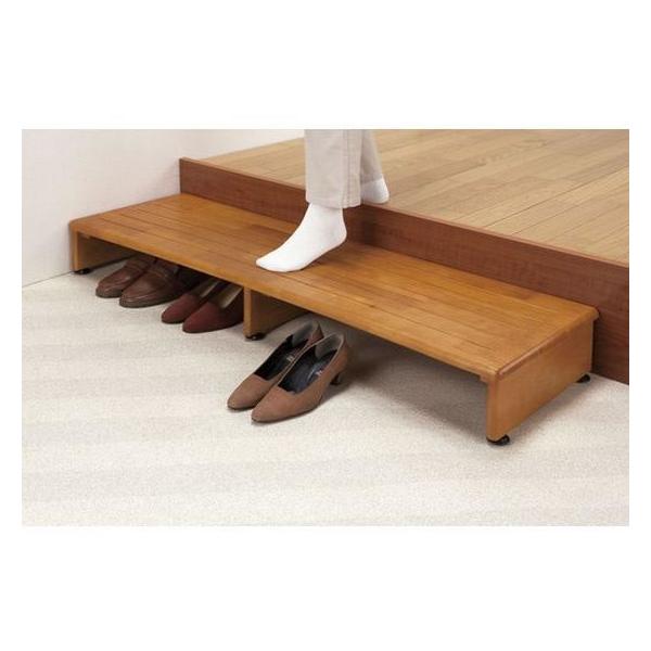 【商品説明】デザイン性と機能性を兼ね備えた玄関台。頑丈で安定性に優れ高級感ある仕上がり、昇り降りがぐんと楽になります。　玄関での足腰のつらさを緩和する便利グッズ。　脚部にはガタつき防止のアジャスター付き。　踏み板の表面には溝が彫ってあるため...